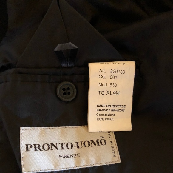 Pronto Uomo | Suits & Blazers | Pronto Uomo Black Suit Jacket 44r ...